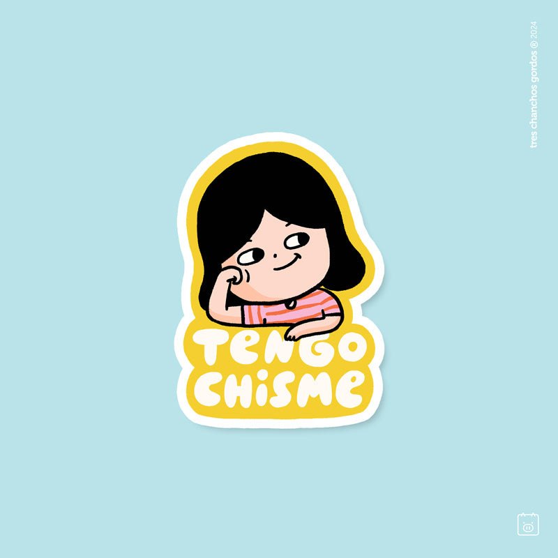 Sticker de vinil | Tengo chisme – tres chanchos gordos