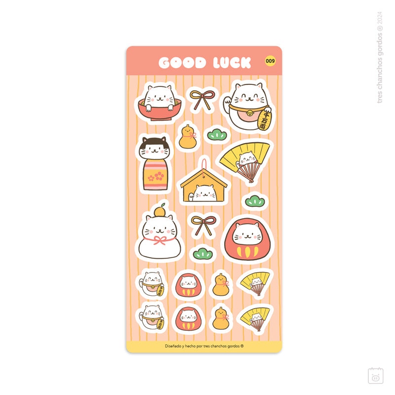 Lámina de stickers | Good luck – tres chanchos gordos