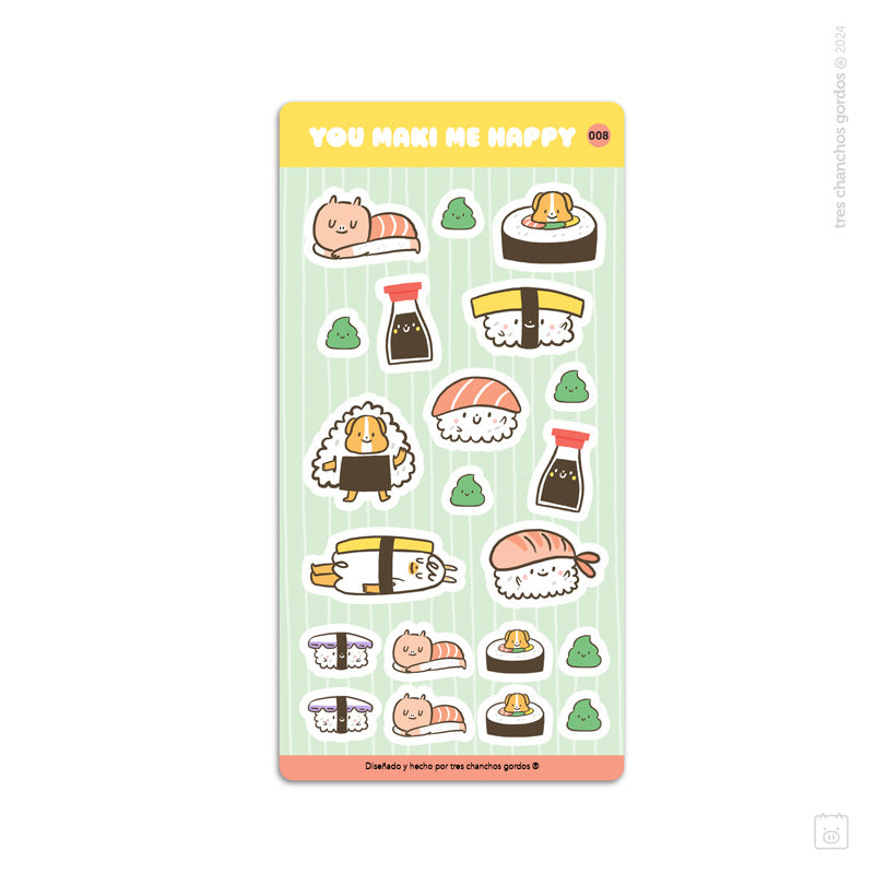 Lámina de stickers | Maki – tres chanchos gordos