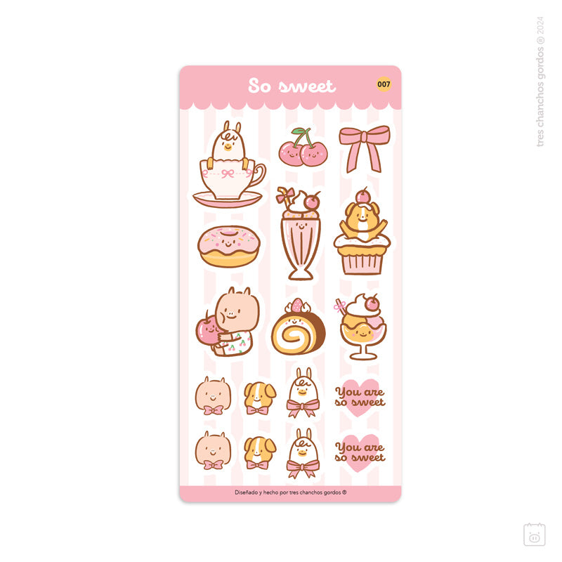 Lámina de stickers | So sweet – tres chanchos gordos